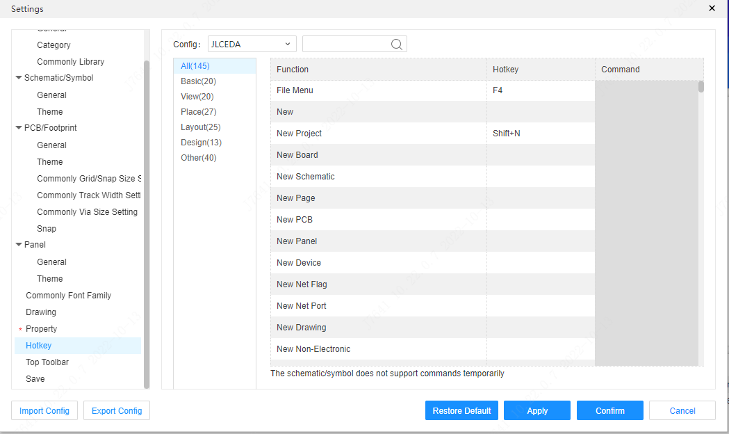 Personal Settings | EasyEDA Pro User Guide
