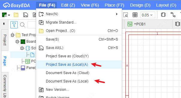 Export File to Local | EasyEDA Pro User Guide